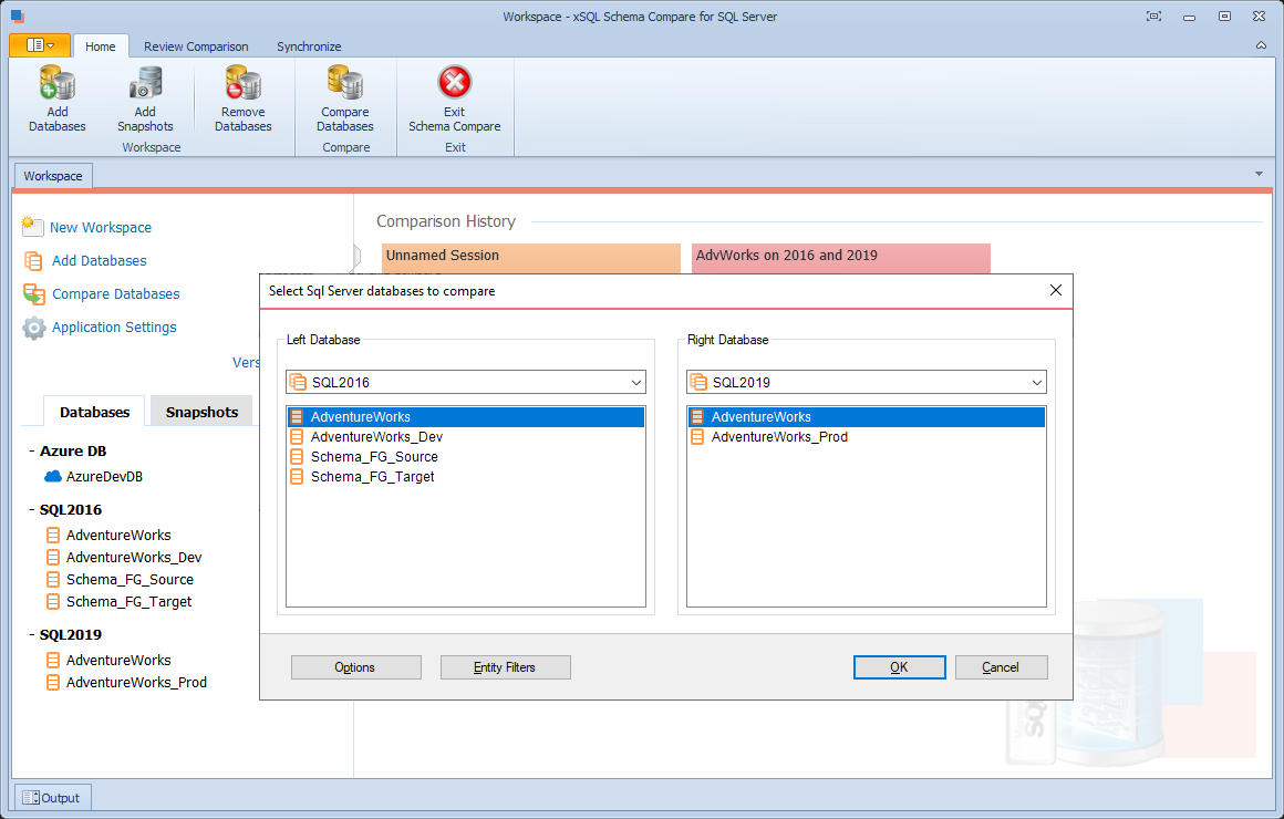 XSQL Schema Compare DBMS Tools